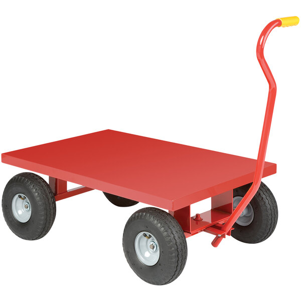 Little Giant 24" x 36" Red Steel Wagon Truck with Flush Edges and 10 ...