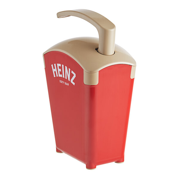 Heinz Keystone 1.5 Gallon Red Plastic Countertop Ketchup Pump Dispenser