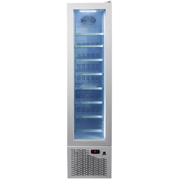 16 1/2" Slim White Merchandiser Freezer with Glass Door