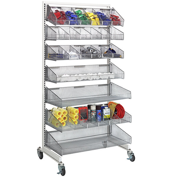 Quantum 17 7/8" x 36" Chrome Partition Wall Hanging Basket 1635HBC