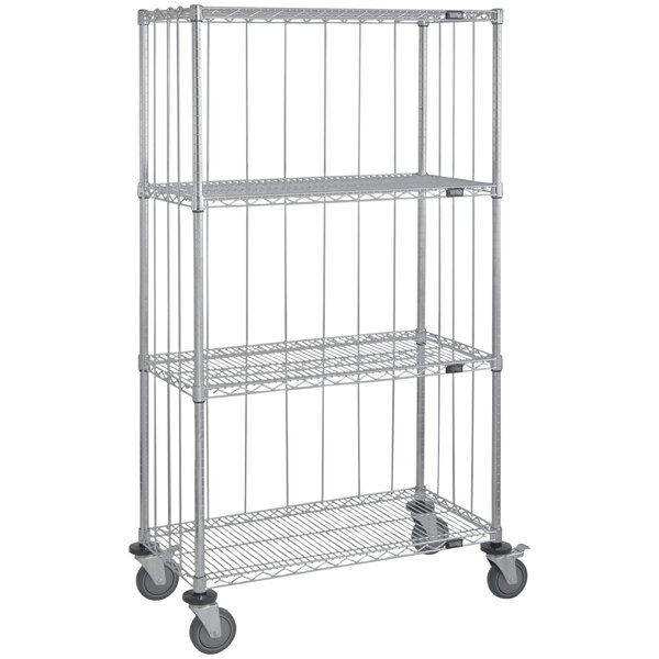 Quantum 24" x 60" x 69" Mobile Enclosure Cart with 4 Wire Shelves ...