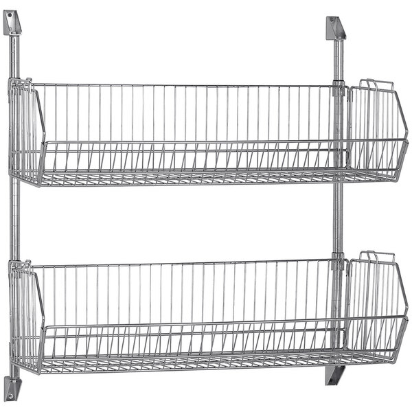 Quantum 20" x 36" x 12" Post Mounted Cantilever Baskets CAN-34-203612BC-PWB