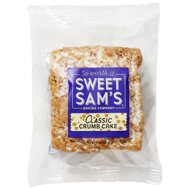 Sweet Sam's Individually Wrapped Classic Crumb Cake - 12/Case