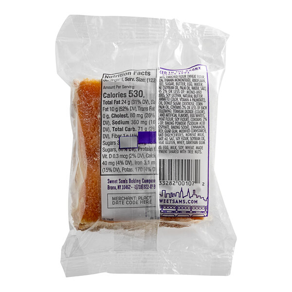 Sweet Sam's Individually Wrapped Classic Crumb Cake - 12/Case