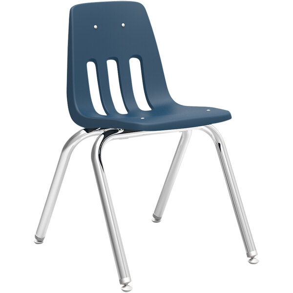 Virco 9000 Series 3rd to 4th Grade Navy Classroom Chair with Nylon Glides