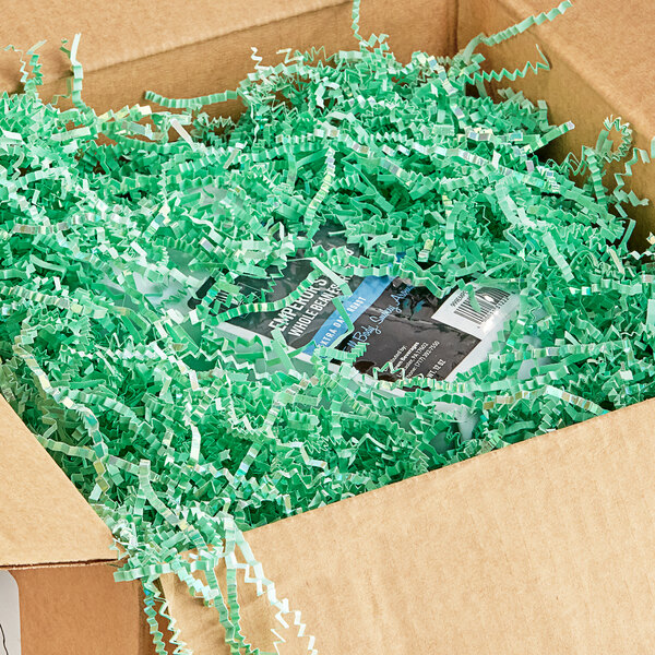 Lavex 10 lb. Crinkle Paper Shred Mint Green Radiance