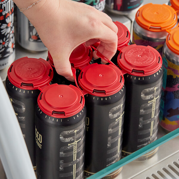 PakTech Red Plastic 6-Pack Can Carrier - 510/Case