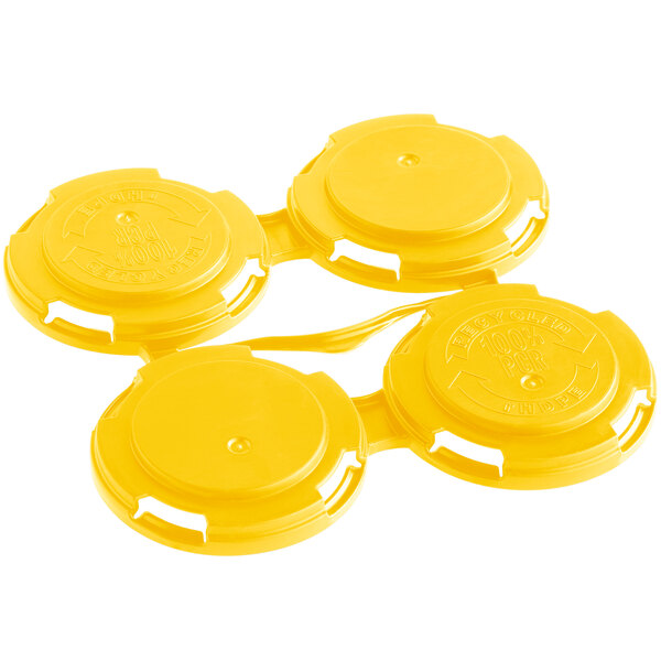 PakTech Yellow Plastic 4-Pack Can Carrier - 788/Case