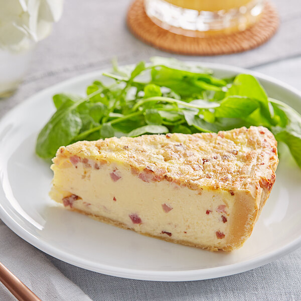 Priscilla's 5-Slice Pre-Cut Lorraine Deep Dish Half Quiche 32 oz. - 4/Case