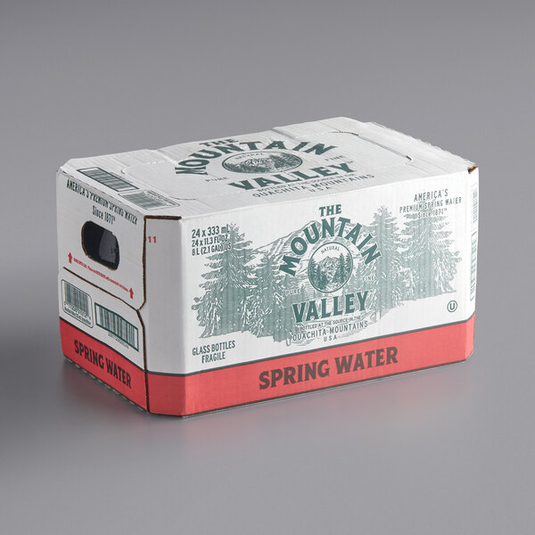 Mountain Valley Spring Water 333 mL Glass Bottle - 24/Case