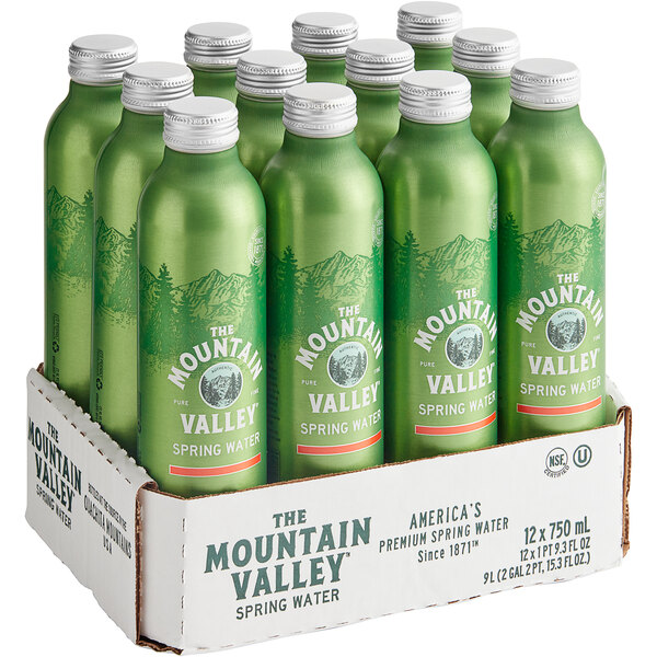 Mountain Valley Spring Water 750 mL Aluminum Bottle - 12/Case