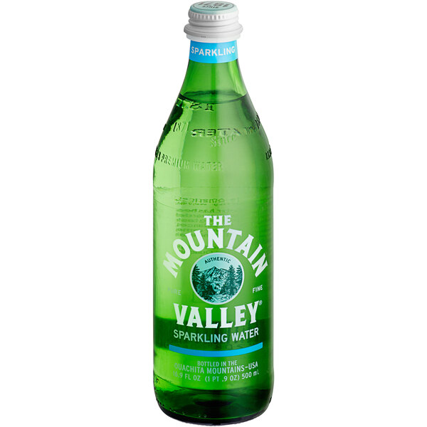 Mountain Valley Sparkling Water 500 mL Glass Bottle - 12/Case