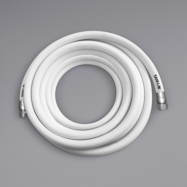 Sani-Lav H50W3 50' White Washdown Hose with Stainless Steel 3/4" Swivel ...