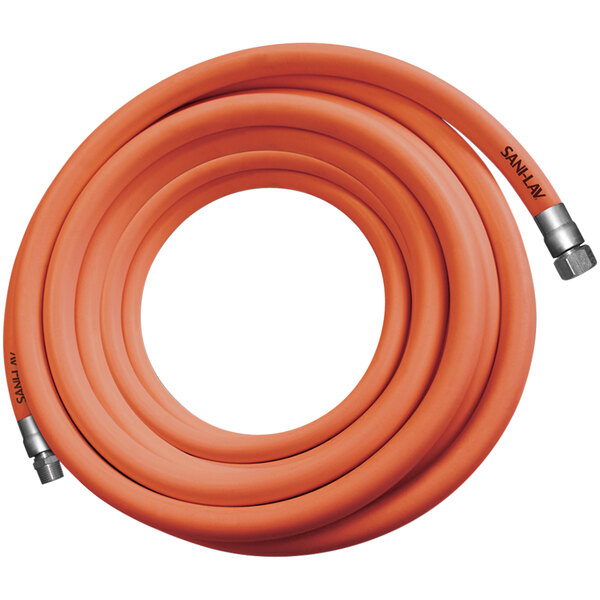 Sani-Lav H753 75' Safety Orange Washdown Hose with Stainless Steel 3/4 ...