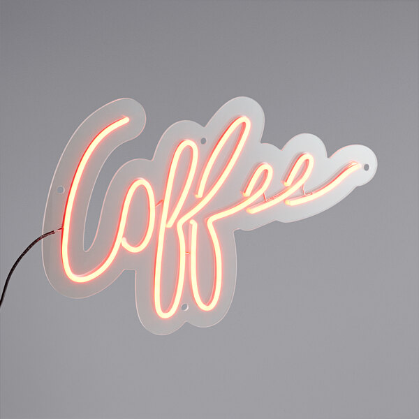 Canvas Freaks 48" x 32" Neon Red Coffee Sign