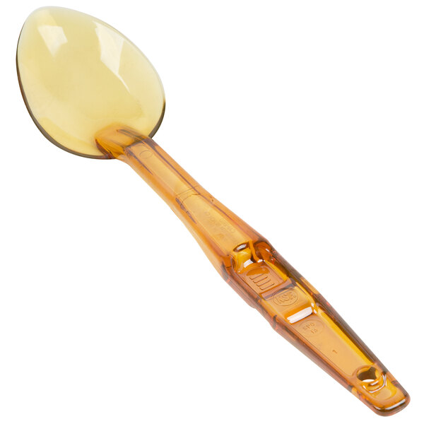Cambro SPO13 13" Amber High Heat Solid Salad Bar / Buffet Spoon