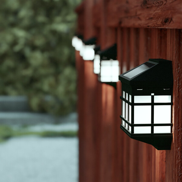 Flash Furniture Holder Black Wall Mount Solar Powered LED Light - 6/Pack