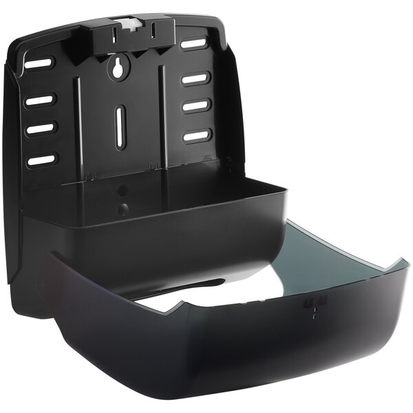 Lavex Translucent Black Mini C-Fold / Multifold Paper Towel Dispenser