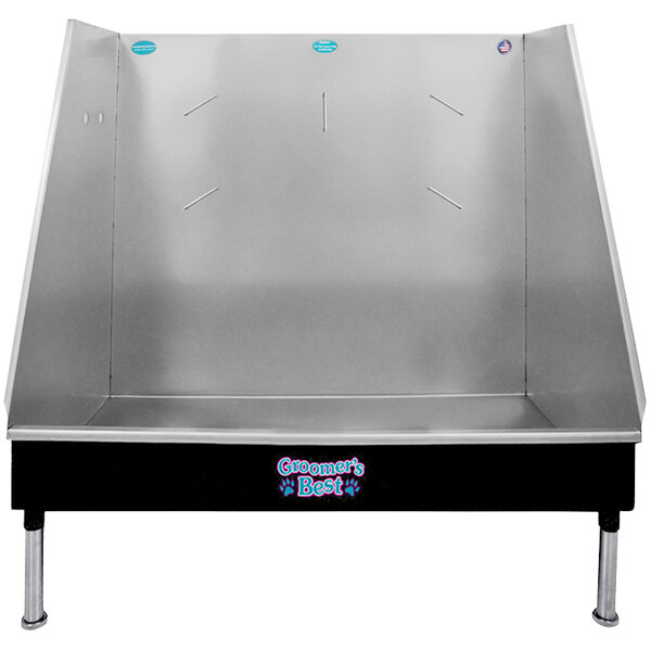 Groomer's Best GB48WI-BR 48" Black Walk-In Bathing Tub with Right Drain