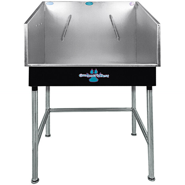 Groomer's Best GBMINI-BL 36" Mini Black Bathing Tub with Left Drain