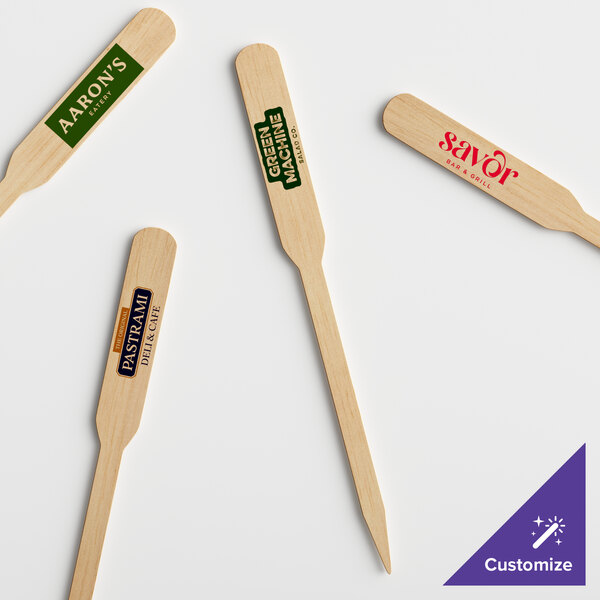 Customizable Paddle Pick / Food Marker 4 1/2"