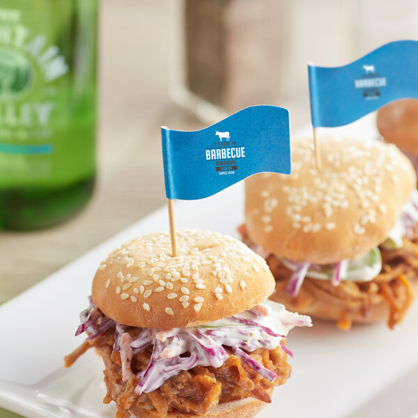 Customizable Medium Wavy Flag Pick / Food Marker 3 1/8" - 5000/Case