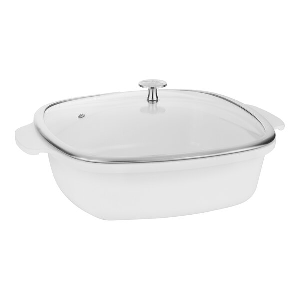 Spring USA Motif Cook & Serve 4 Qt. White Non-Stick Square Roaster with ...