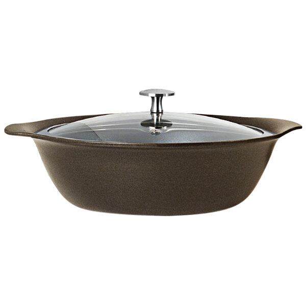 Spring USA Motif Cook & Serve 3 Qt. Bronze Non-Stick Round Casserole ...
