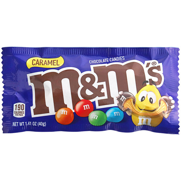 M&M's® Caramel Milk Chocolate Candies Pouch 1.41 oz. - 24/Pack