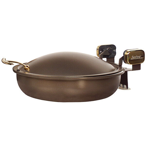 Spring USA Seasons 4 Qt. Round Bronze Stainless Steel Induction Chafer ...