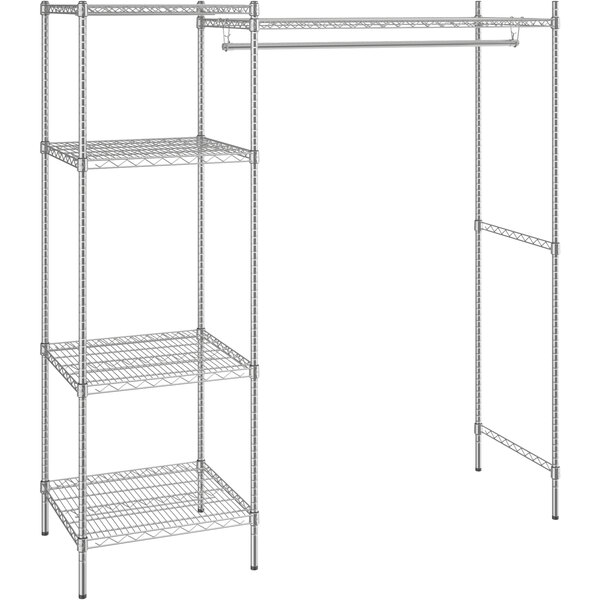 Regency 24" x 72" x 74" NSF Chrome Single Garment Rack Kit