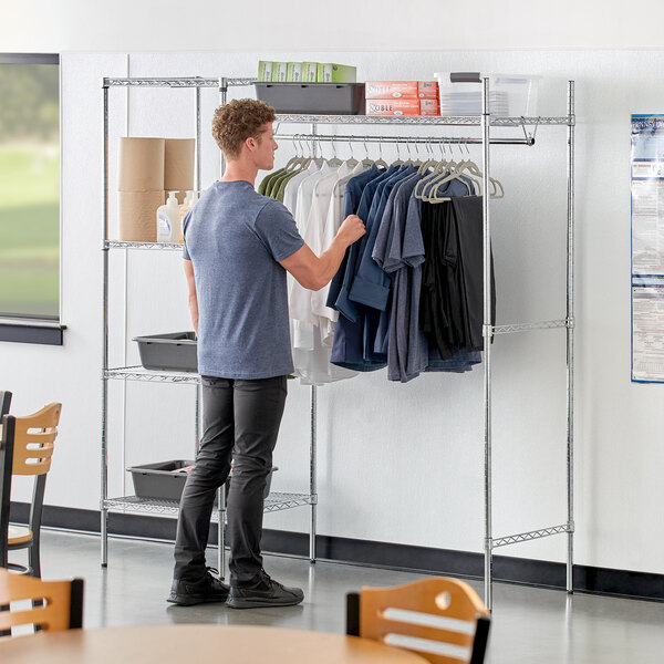 Regency 24" x 72" x 74" NSF Chrome Single Garment Rack Kit