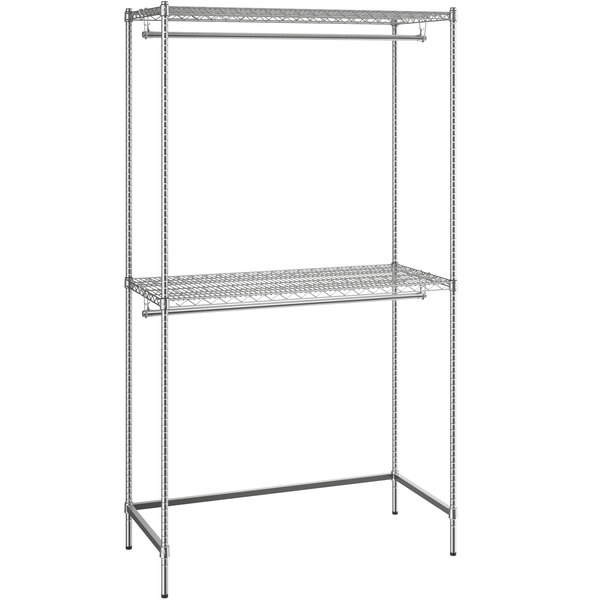 Regency 24" x 48" x 86" NSF Chrome Double Hang Garment Rack Kit