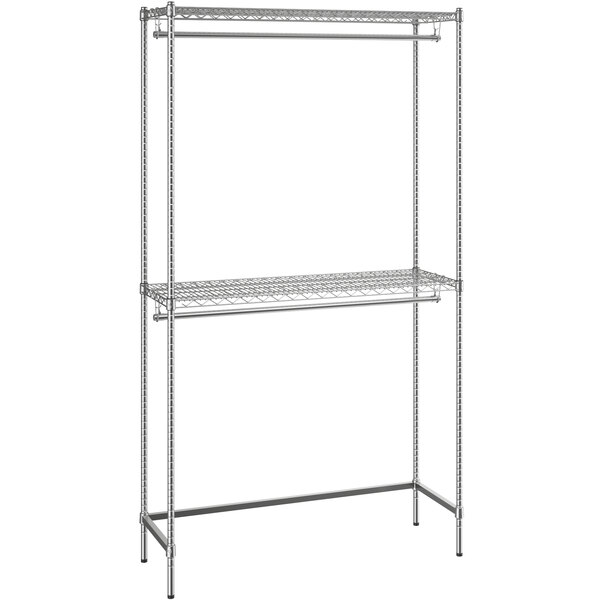 Regency 18" x 48" x 86" NSF Chrome Double Hang Garment Rack Kit