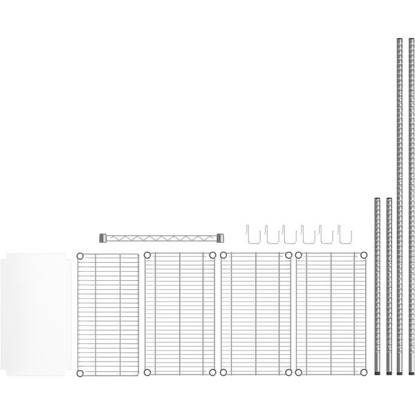 Regency 14" x 24" x 64" Chrome Baker's Rack Wire Shelf with Plastic ...