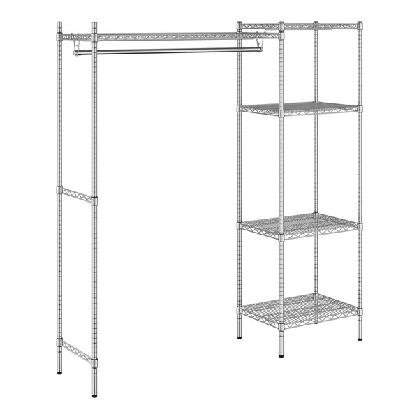 Regency 18" x 72" x 74" NSF Chrome Single Garment Rack Kit