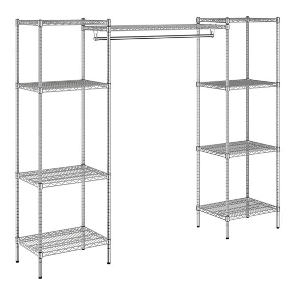Regency 18" x 96" x 74" NSF Chrome Double Garment Rack Kit