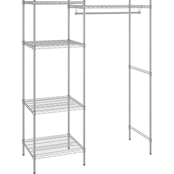 Regency 24" x 60" x 74" NSF Chrome Single Garment Rack Kit