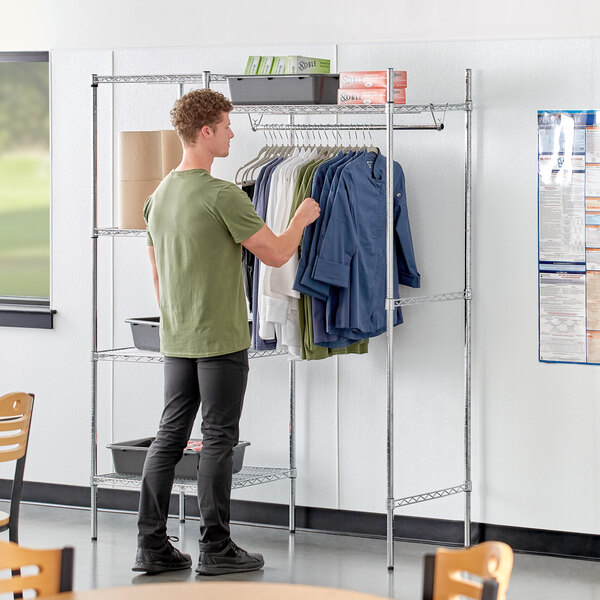 Regency 24" x 60" x 74" NSF Chrome Single Garment Rack Kit