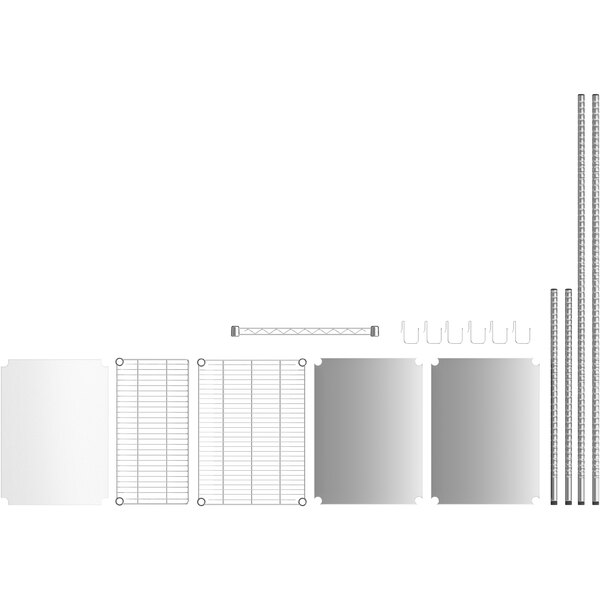 Regency 18" x 24" x 64" Chrome Baker's Rack Solid Stainless Steel Shelf ...