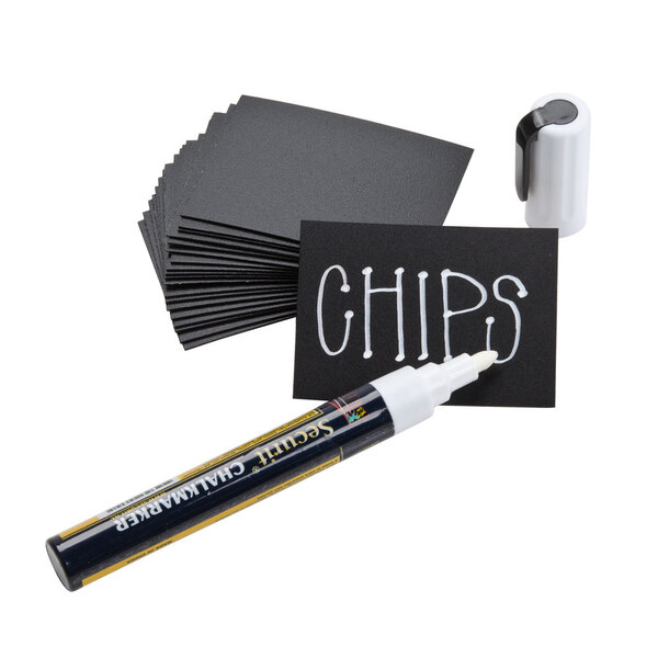 American Metalcraft TAGA8WT 3" x 2" Mini Chalk Cards and Marker Display ...