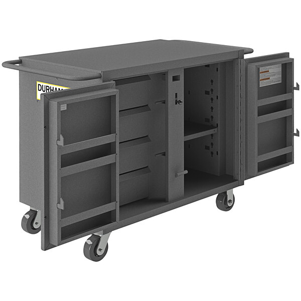 Durham Mfg 27 7/8" x 55 3/4" x 39 7/8" Mobile Lockable Steel Job Site ...