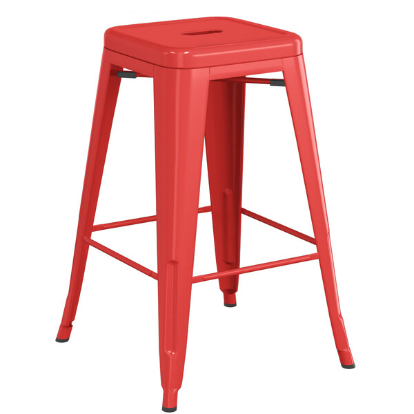 Lancaster Table & Seating Alloy Series Red Stackable Metal Indoor ...