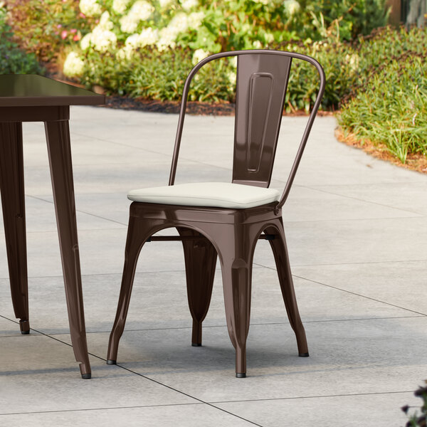 Lancaster Table & Seating Alloy Series Copper Outdoor Cafe Chair with ...
