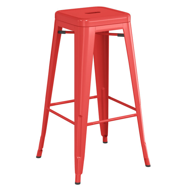 Lancaster Table & Seating Alloy Series Ruby Red Outdoor Backless ...