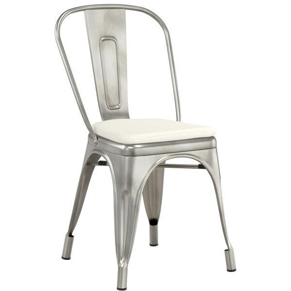 Lancaster Table & Seating Alloy Series Clear Coat Indoor Cafe Chair ...