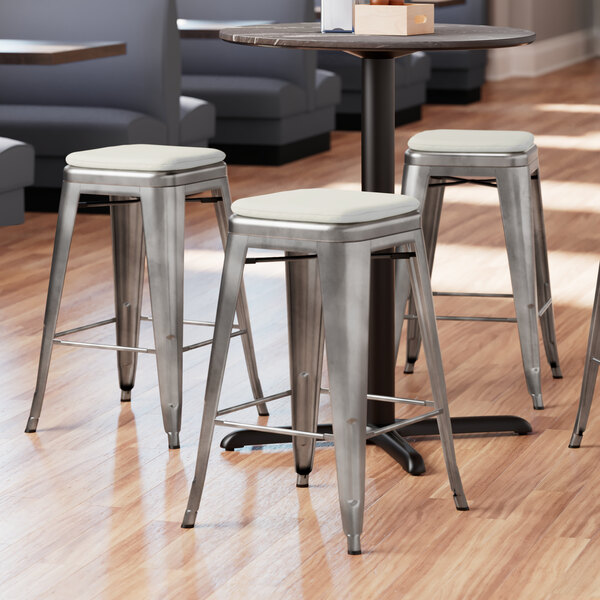 Lancaster Table & Seating Alloy Series Clear Coat Indoor Backless ...