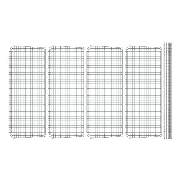 Regency 24" x 60" x 64" NSF Chrome Stationary 4 Basket Retail Storage ...