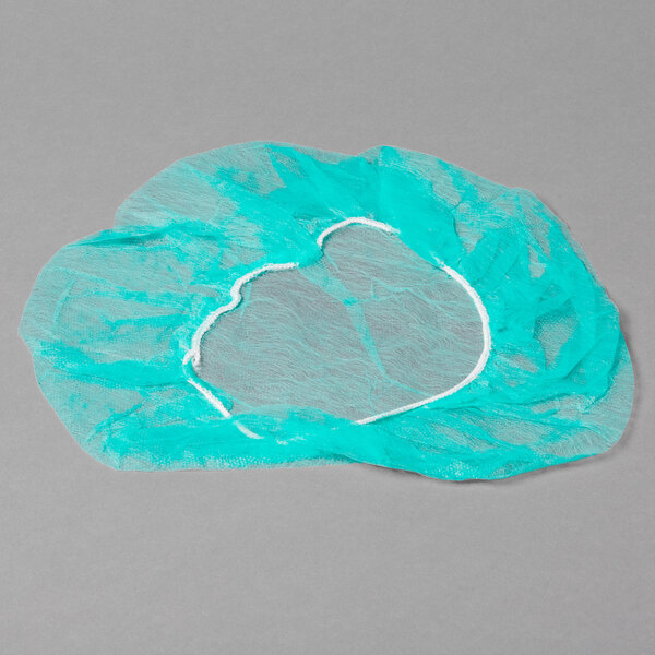 Royal Paper RP110NWC 21" Green Disposable Bouffant Cap - 100/Pack