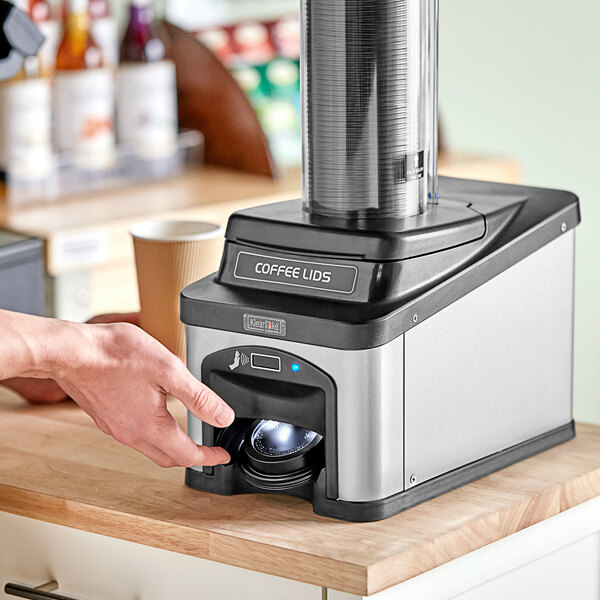 Touchless Lid Dispenser: Plug In for Hot Sip Through Lids